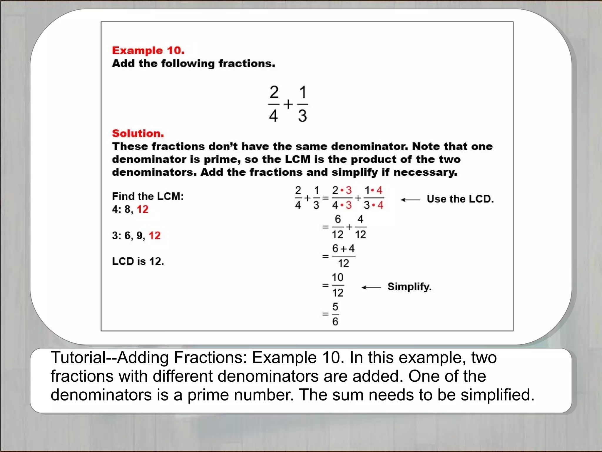 Tutorials--Adding Fractions | PPT