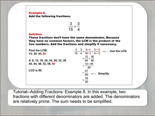 Tutorials--Adding Fractions | PPT