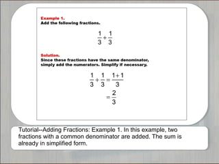 Tutorials--Adding Fractions | PPT