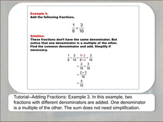 Tutorials--Adding Fractions | PPT