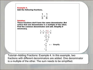 Tutorials--Adding Fractions | PPT