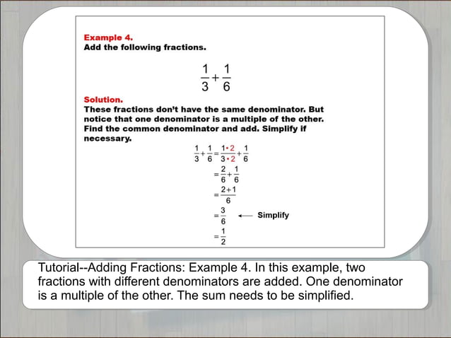 Tutorials--Adding Fractions | PPT