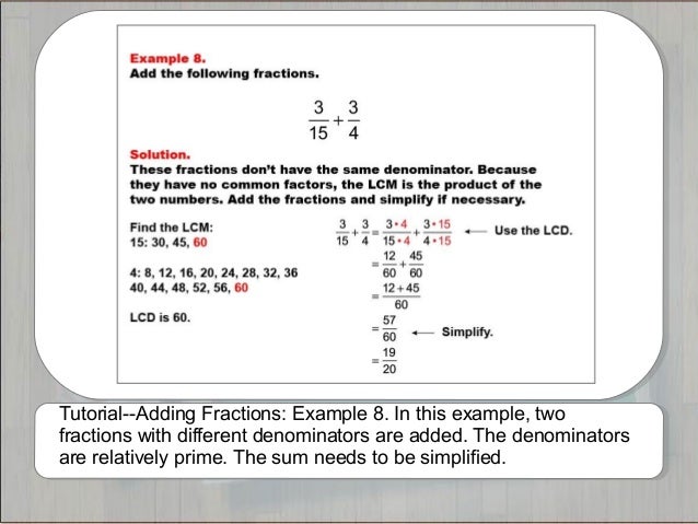 Tutorials--Adding Fractions