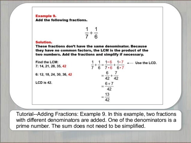 Tutorials--Adding Fractions