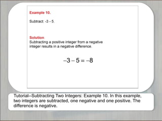 Tutorials--Adding and Subtracting Integers | PPT