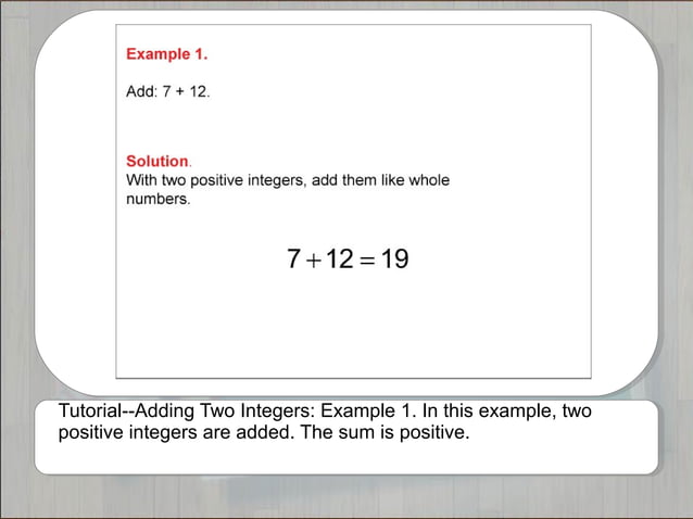 Tutorials--Adding and Subtracting Integers | PPT