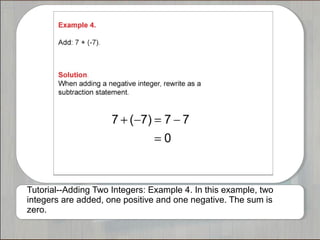 Tutorials--Adding and Subtracting Integers | PPT