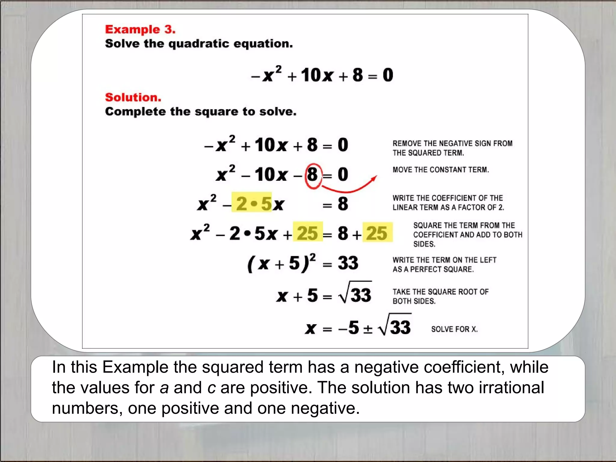 Tutorials--Completing the Square | PPT