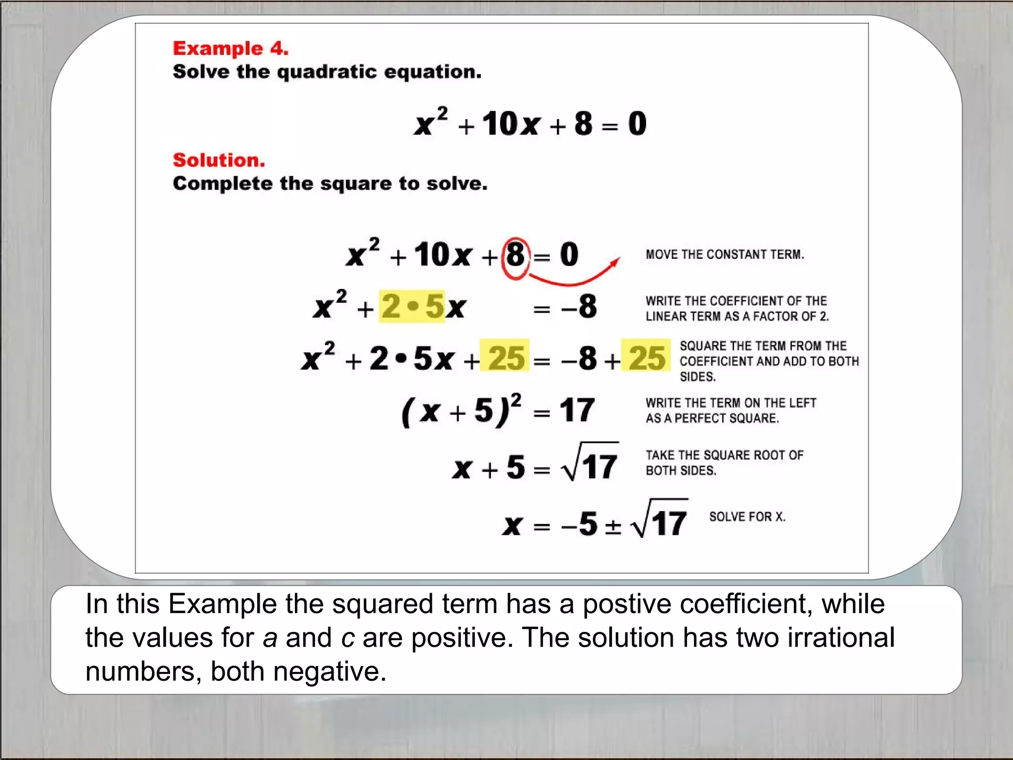 Tutorials--Completing the Square | PPT