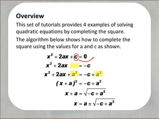 Tutorials--Completing the Square | PPT