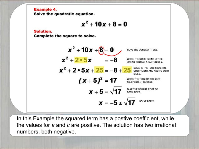 Tutorials--Completing the Square | PPT