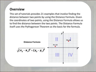 Tutorials--Distance Formula | PPT