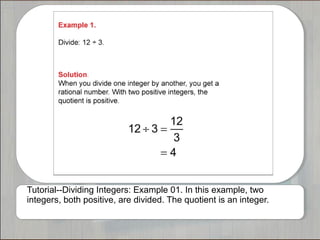 Tutorials--Dividing Integers | PPT