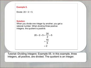 Tutorials--Dividing Integers | PPT