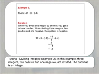 Tutorials--Dividing Integers | PPT