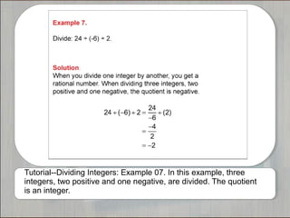Tutorials--Dividing Integers | PPT