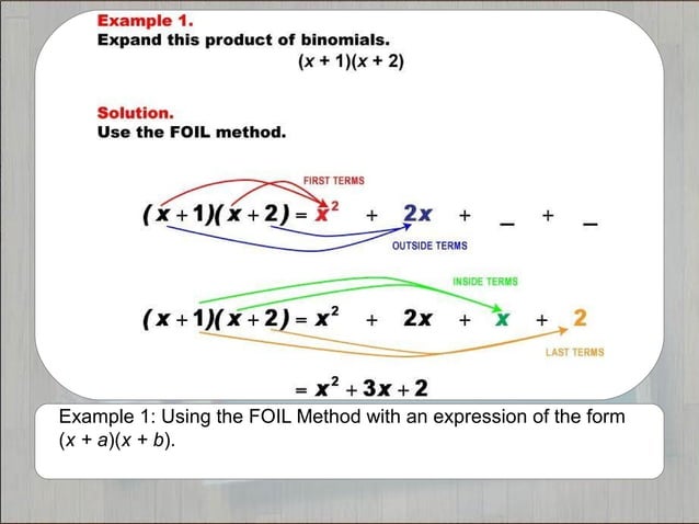 Tutorials--The FOIL Method | PPT