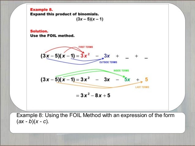 Tutorials--The FOIL Method