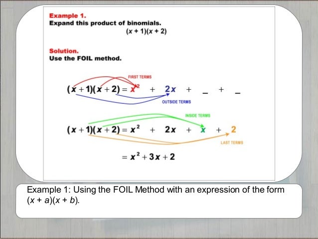 Tutorials--The FOIL Method