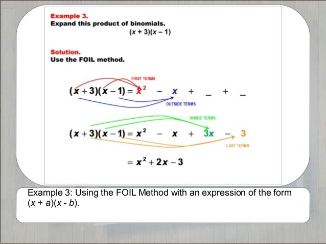 Tutorials--The FOIL Method