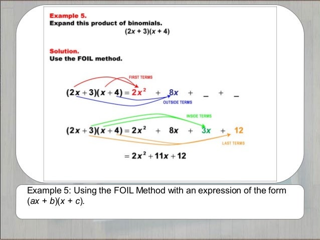 Tutorials--The FOIL Method