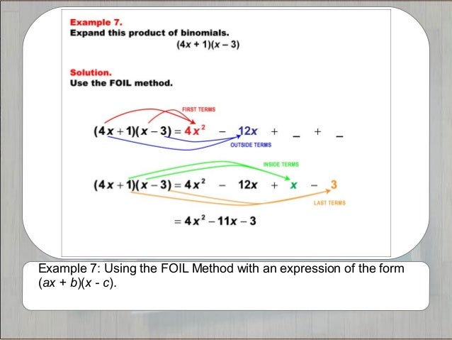 Tutorials--The FOIL Method