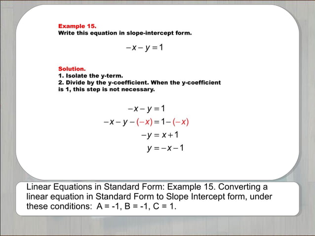 Tutorials: Linear Equations in Standard Form | PPT | Free Download