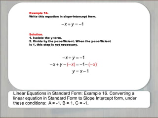 Tutorials: Linear Equations in Standard Form | PPT