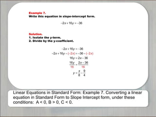 Tutorials: Linear Equations in Standard Form | PPT