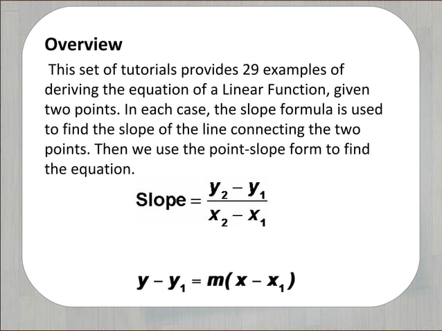 Tutorials--Line from Two Points | PPT