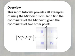 Tutorials--Midpoint Formula | PPT