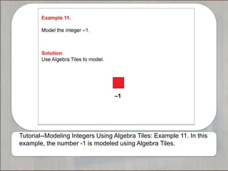 Tutorials--Modeling Integers Using Algebra Tiles | PPT