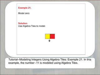 Tutorials--Modeling Integers Using Algebra Tiles | PPT