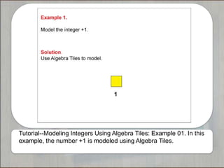 Tutorials--Modeling Integers Using Algebra Tiles | PPT