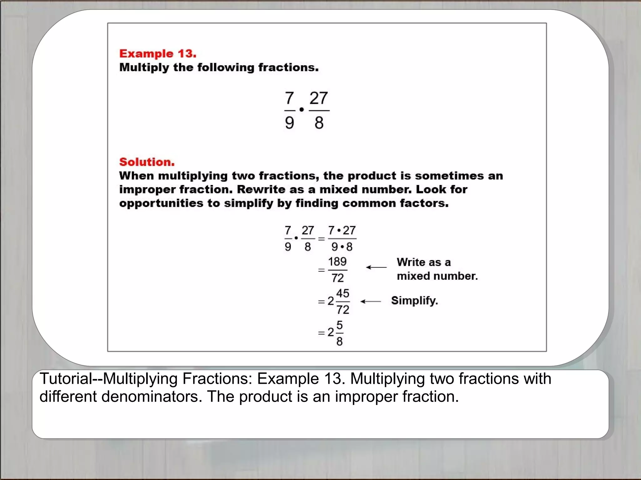 Tutorials--Multiplying Fractions | PPT