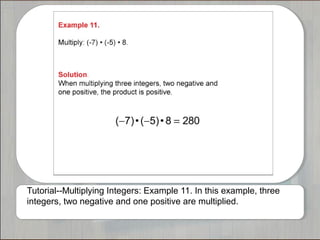 Tutorials--Multiplying Integers | PPT