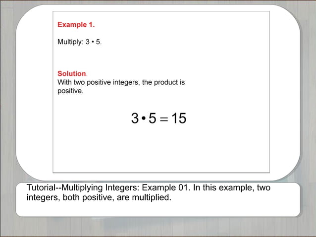 Tutorials--Multiplying Integers | PPT