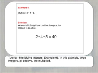 Tutorials--Multiplying Integers | PPT