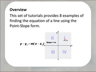 Tutorials--Point-Slope Form | PPT
