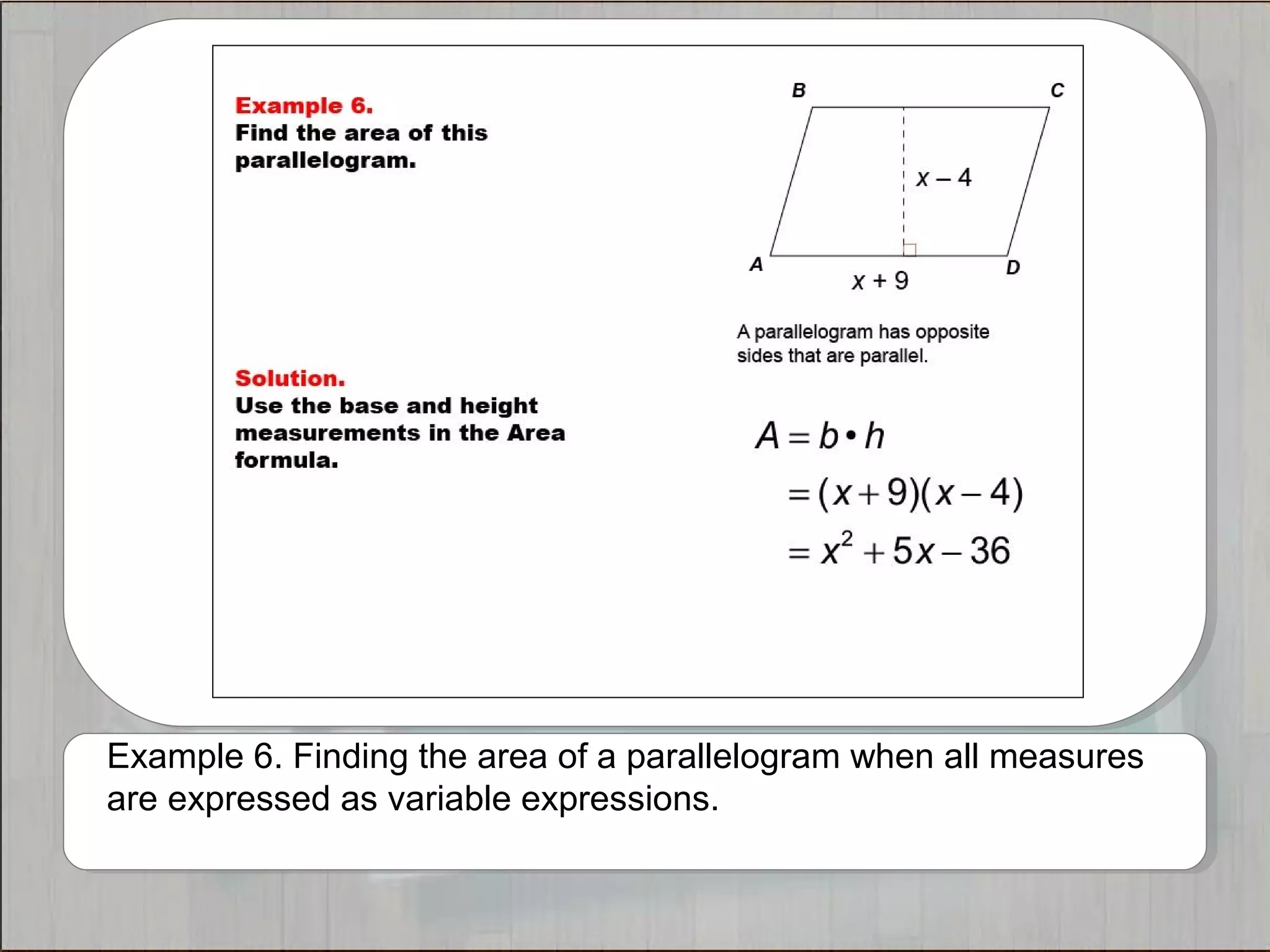 Tutorials--Quadrilateral Area and Perimeter | PPT