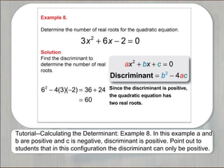 Tutorials: The Discriminant | PPT