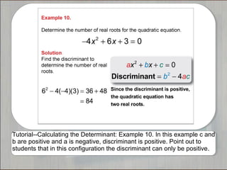 Tutorials: The Discriminant | PPT