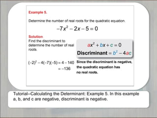 Tutorials: The Discriminant | PPT
