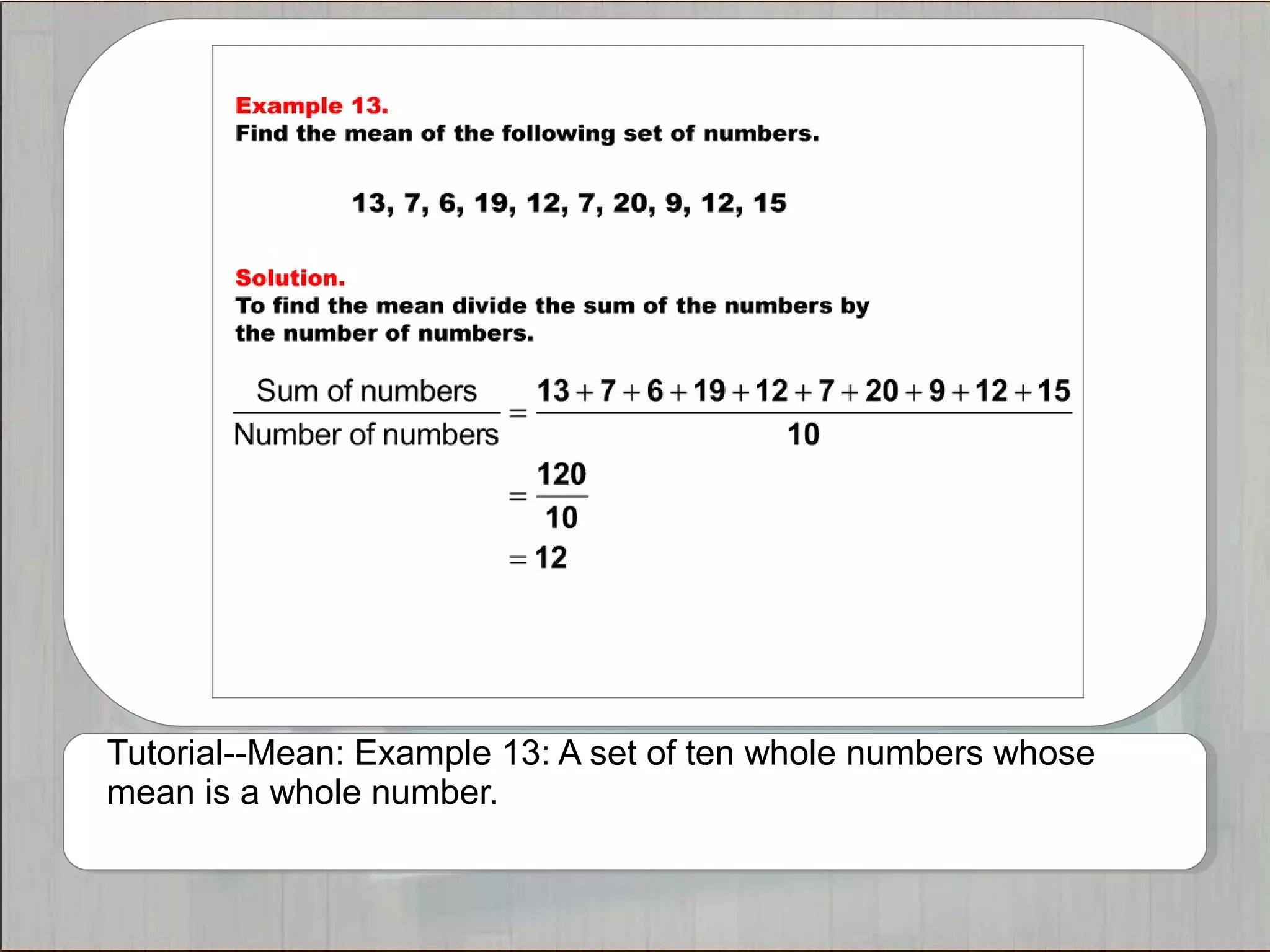Tutorials--The Mean | PPT