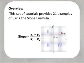 Tutorials--The Slope Formula | PPT