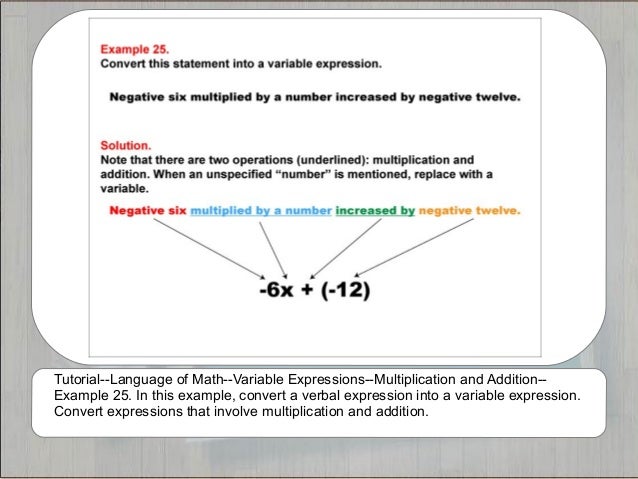 Tutorials--The Language of Math--Variable Expressions--Multiplication…