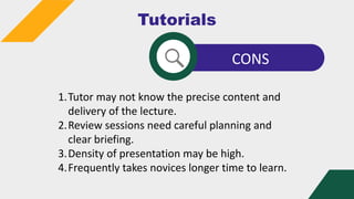 Tutorials and Seminars.pptx | Educational Assessment | Education