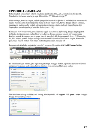 Tutorial sederhana simulasi injeksi plastik | PDF