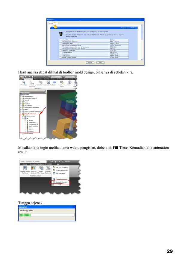 Tutorial sederhana simulasi injeksi plastik | PDF