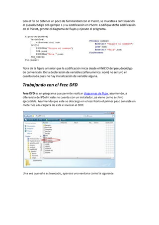 Tutorial sencillo manejo de pseint y free dfd | PDF